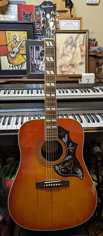 Epiphone Hummingbird Pro FC Cherry Sunburst Acoustic Electric | Reverb