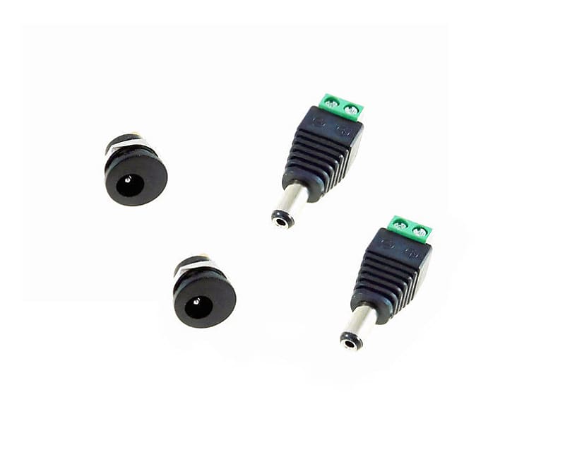 2 Pack 2.1mm DC Power Supply Jack and Male Plug W/Terminal | Reverb