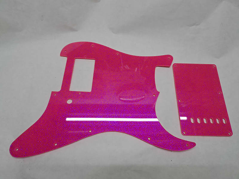 Hot Pink Sparkle Glitter HXX H pickguard + trem | Reverb Australia