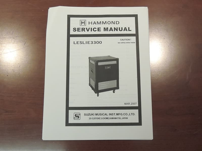 Hammond Leslie 3300 Service Manual [Three Wave Music] | Reverb