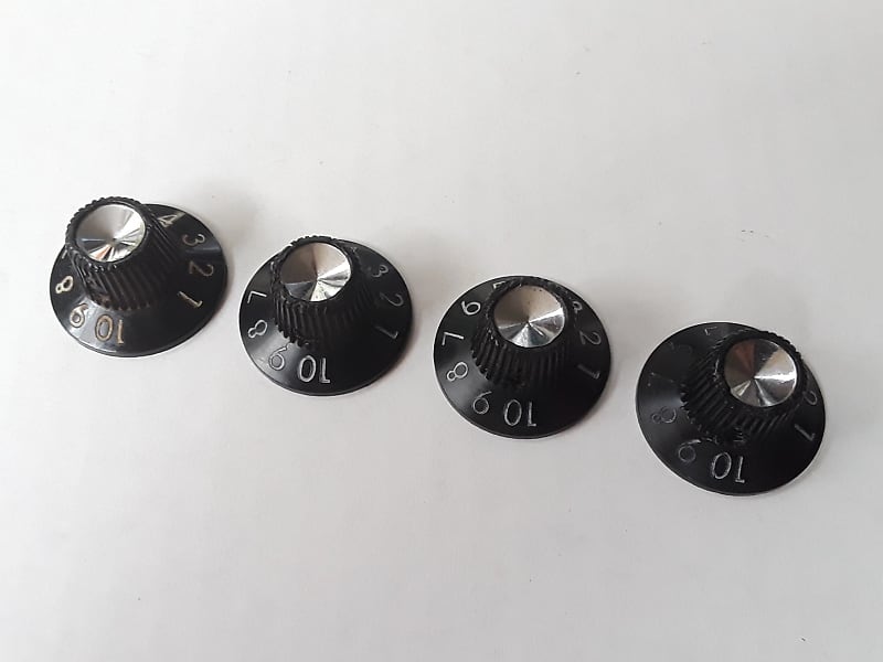 1963-67 Fender Blackface Amp Amplifier Knobs Set of 4 Deluxe | Reverb