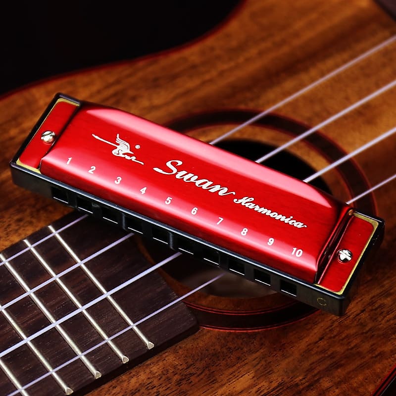 Swan Harmonica Key 10 C Blues Clues Speaker Mouth Organ Jew's | Reverb