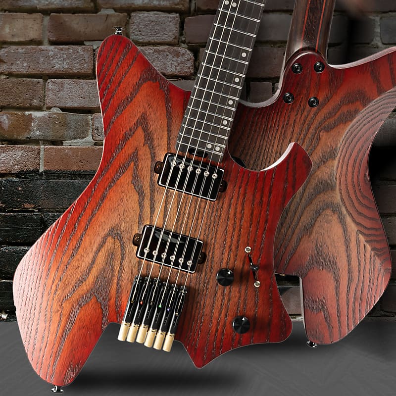 Eart GW2-Pro Headless Electric Guitar, Roasted Ash Body,24F | Reverb