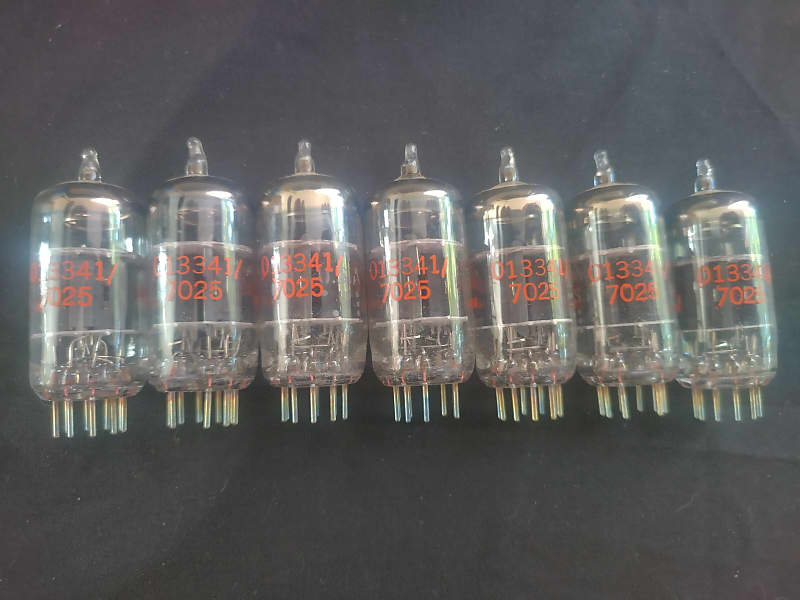 SEVEN NOS Fender 7025 12AX7 Low Noise Vacuum Tubes USA 1986 | Reverb