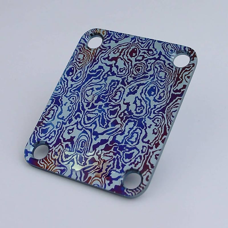 Blue Damascus Finish Guitar Bass Aluminum Materiel Neck Joint | Reverb