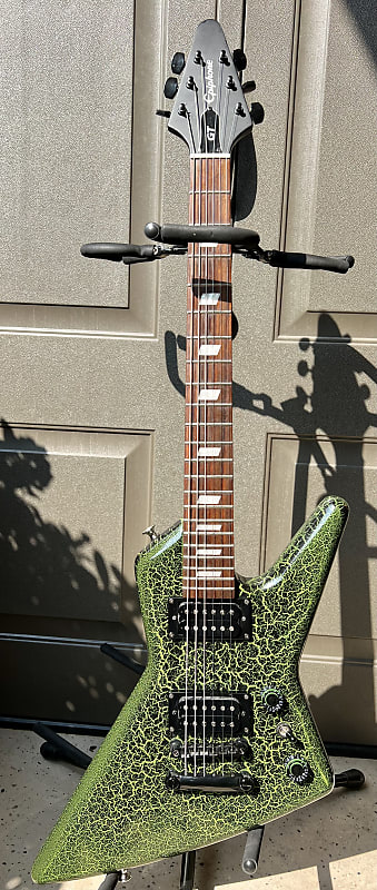 Epiphone Explorer GT Gloss Black / Green Crackle | Reverb