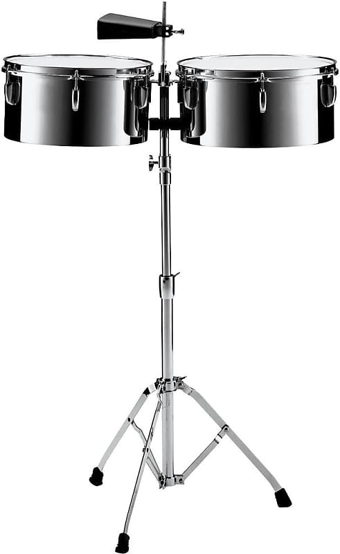Pearl PTS5134 13 in. and 14 in. Steel Timbales with Cowbell | Reverb