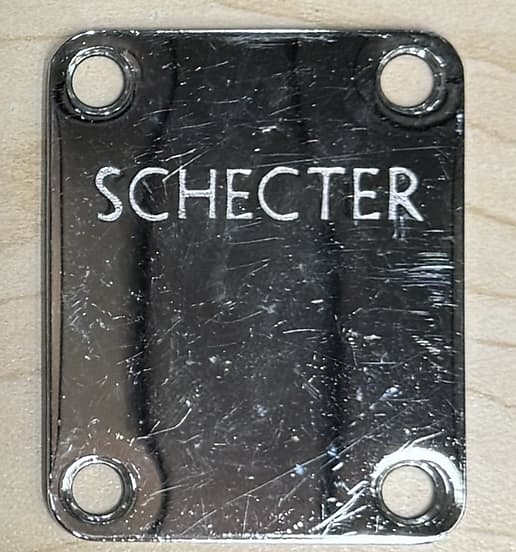 Schecter Neck Plate - Chrome | Reverb