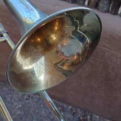 Conn 24H jazz lead trombone 1933 silver plate/gold wash inner | Reverb
