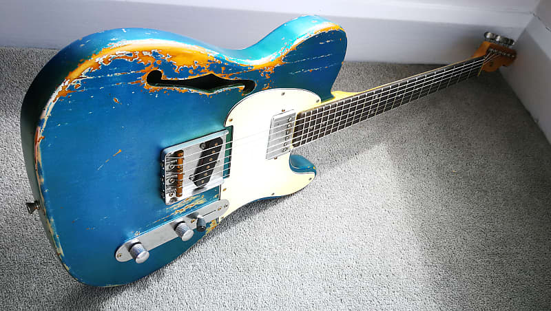 Vtt Relics Telecaster Thinline 50's Lake Placid blue over | Reverb