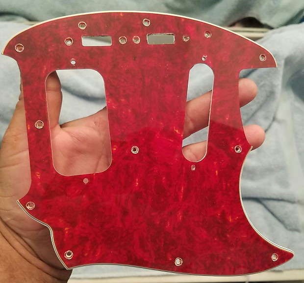 Red Tortoise Fender Mustang Pickguard MIJ/CIJ | Reverb