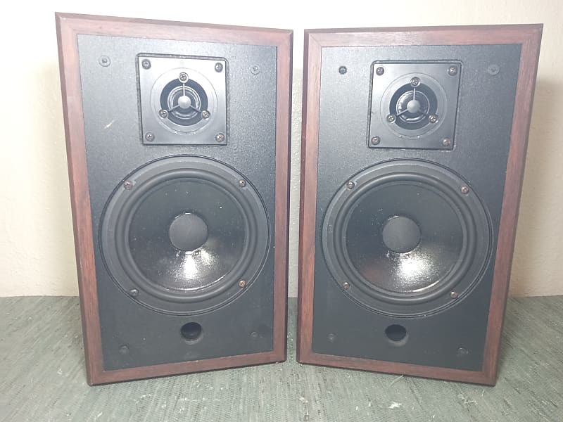 Polk Monitor 4 Bookshelf Speakers Good Condition Tested | Reverb