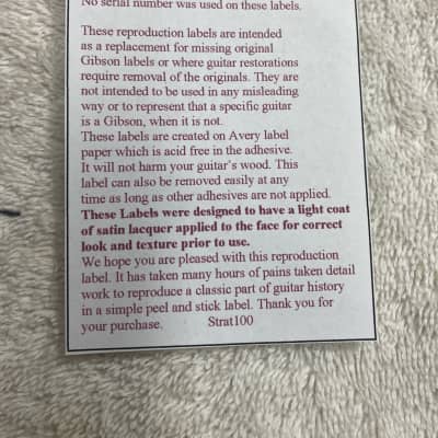 Gibson Reproduction 1970s Pink & Black Label Sticker | Reverb