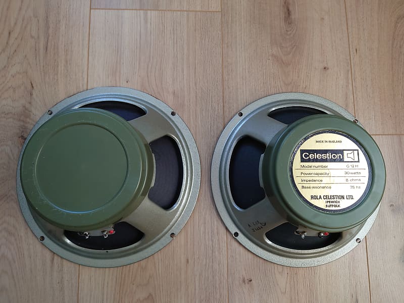 Matching Pair Celestion G12 H Greenback 75 Hertz T1234 | Reverb