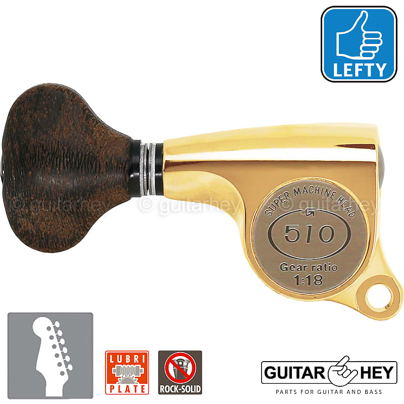 NEW Gotoh SGS510Z-ZS5 6 in Line LEFT-HANDED Set Mini Tuners | Reverb