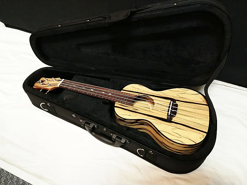 Luna Exotic Black / White Ebony Concert UKULELE new UKE w/ | Reverb