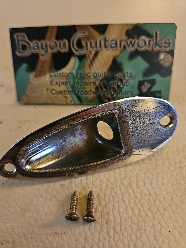 Fender Stratocaster Aged Relic Jack Cup with screws | Reverb