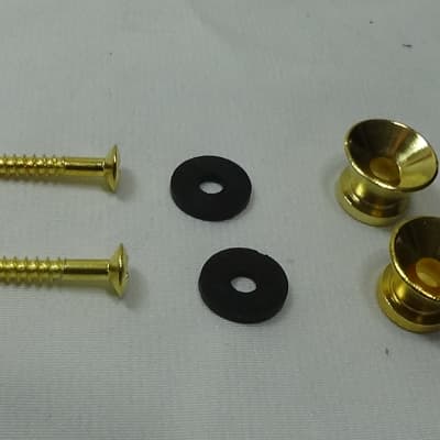 Set of 2 Gold Strap buttons with mounting hardware for | Reverb