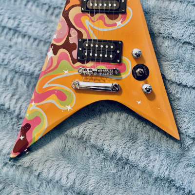 Custom Painted Flying V Electric Guitar | Reverb