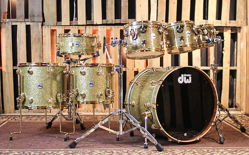 Dw Collectors Maplemahogany Gold Glass Drum Set Reverb