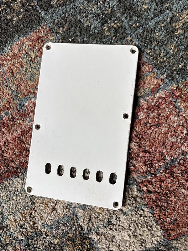 Fender Stratocaster backplate white single ply | Reverb