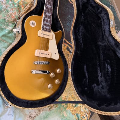 Unbranded LP style gold top P90 2022-present - Natural / gold | Reverb