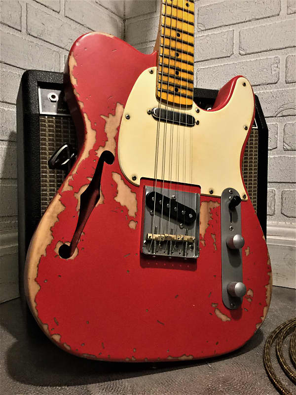 USA Relic Tele Style Semi-Hollow Electric Guitar Road Worn | Reverb