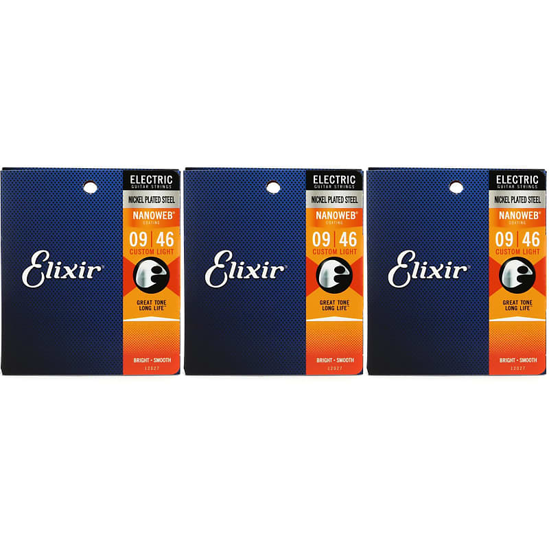Elixir Strings 12027 Nanoweb Electric Guitar Strings - | Reverb