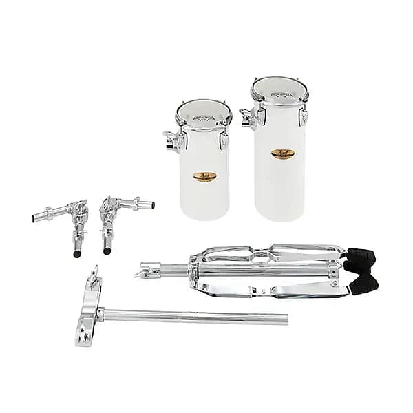 Pearl Rocket Toms w/Stand 6x12 & 6x15 Arctic White | Reverb