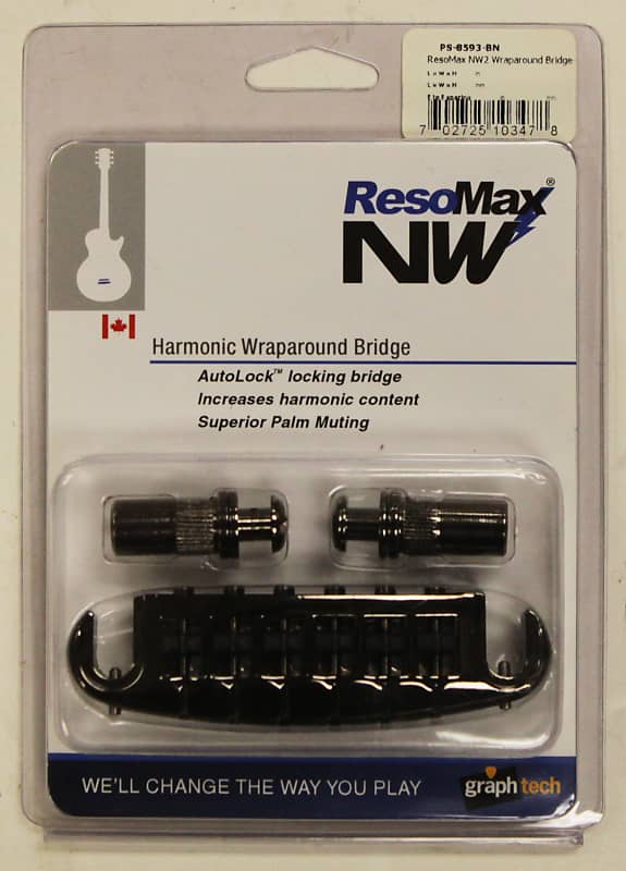 Graph Tech ResoMax NW2 Adjustable Wraparound Bridge - Black | Reverb