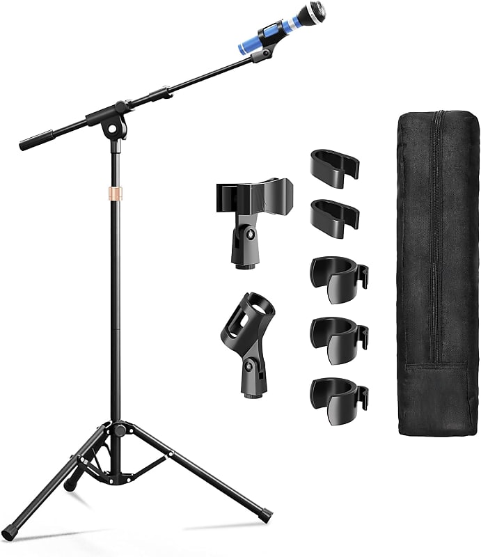 Mic Stand, Heavy Duty Tripod Microphone Stand Boom Arm Floor | Reverb