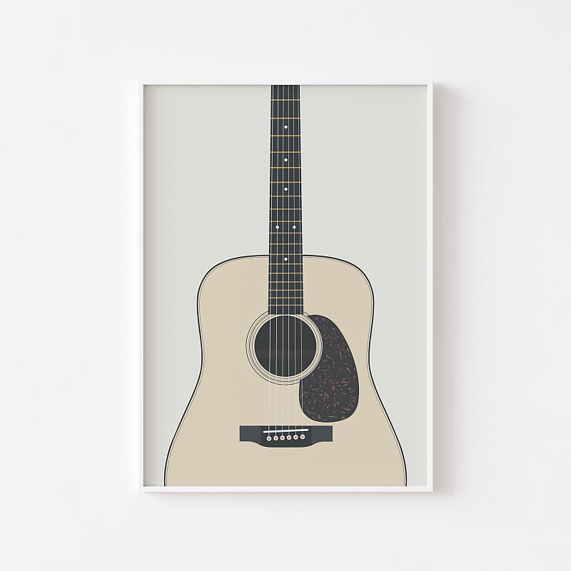Acoustic Guitar Print - Martin Dreadnought Guitar | Reverb Canada