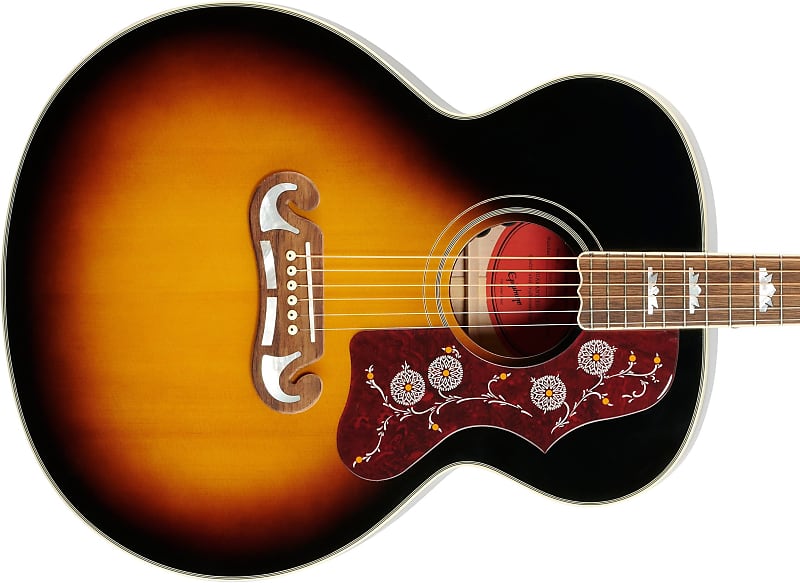 Epiphone J-200 Acoustic-Electric Guitar Aged Vintage Sunburst | Reverb
