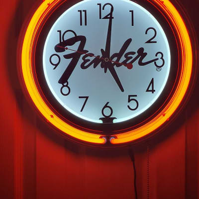 80's Style Gibson USA Double Neon Red/White Wall Clock Killer | Reverb