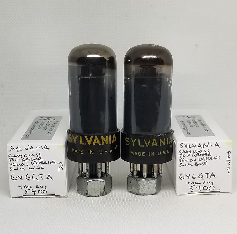 Sylvania 6V6GTA Tall Boy Gray Glass Perfectly Matched Pair | Reverb
