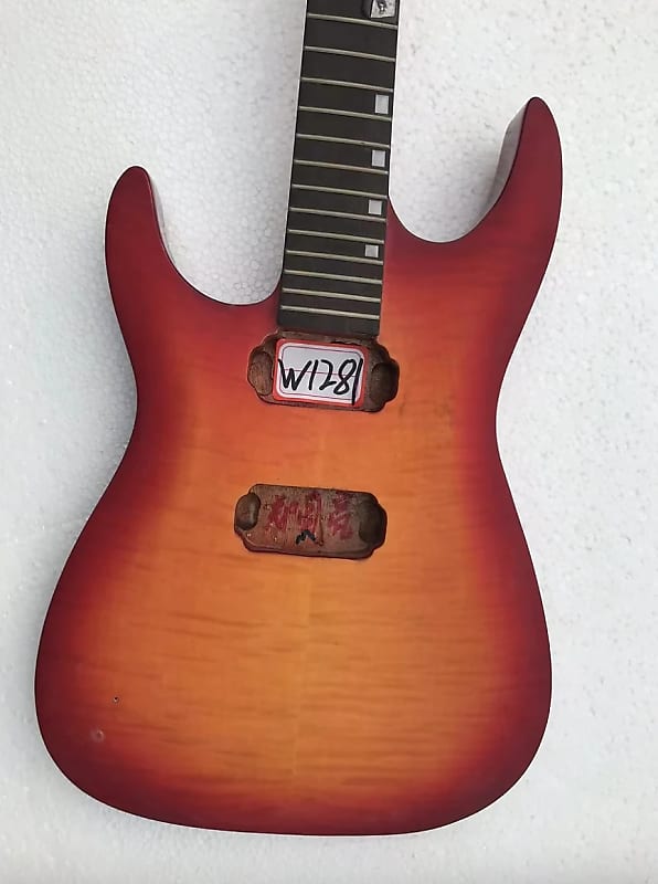 Sunburst Left Handed DIY Guitar Body with Maple Neck and | Reverb