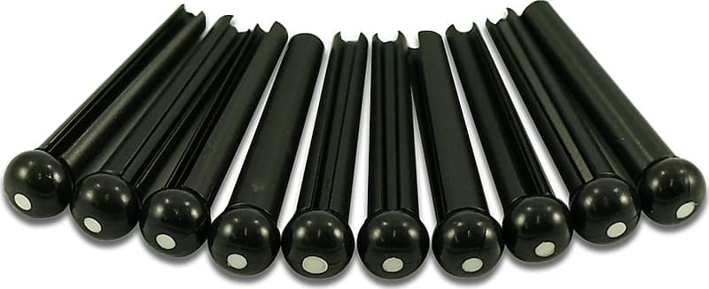 WD Deluxe Traditional Bridge Pins With Dot Bag Of 12 Black | Reverb