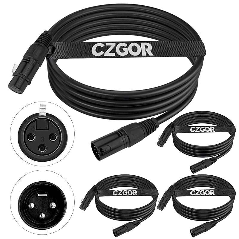 Dmx Cable 10 Ft, 4 Pack Flexible 3 Pin Xlr Male To Female | Reverb