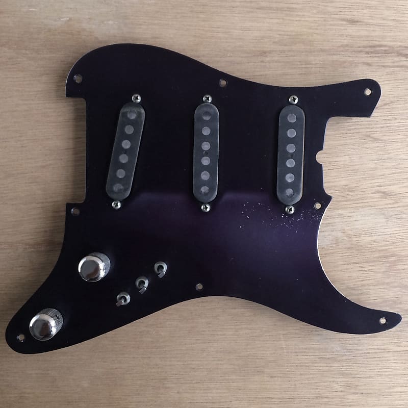 Schecter F400 Loaded Black Chrome Stratocaster Pickguard | Reverb