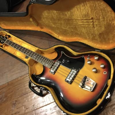 Vintage Univox Badazz Bass Guitar 1974 Sunburst with Original | Reverb
