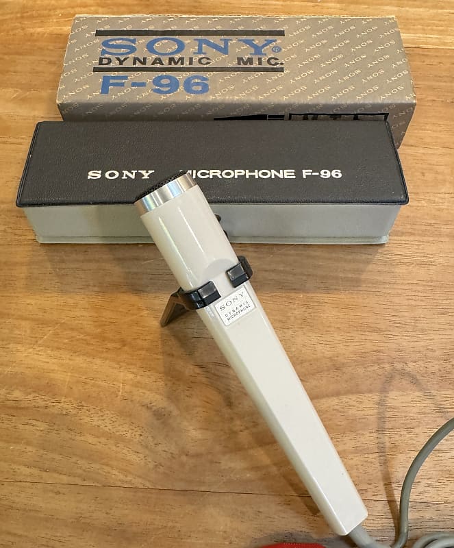 Sony F-96 Dynamic Microphone w/ case, stand and manual | Reverb