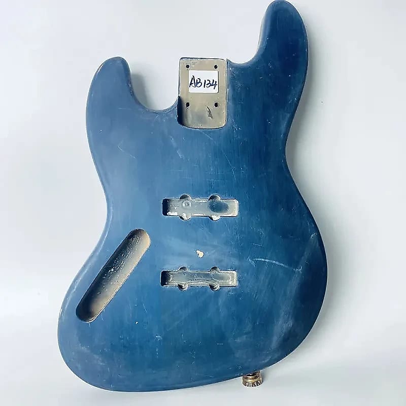 Left Handed Basswood 4 String Jazz Bass Style Body in Blue | Reverb