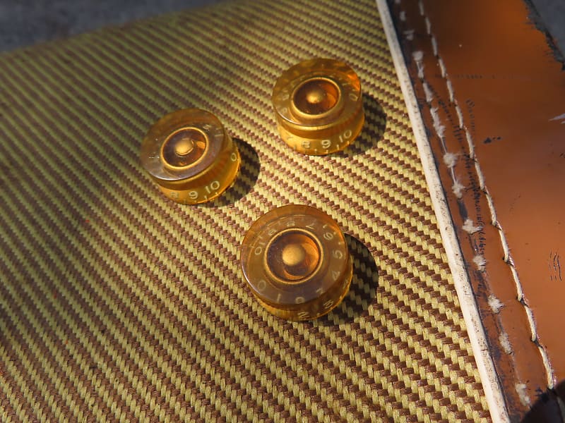 GIBSON LES PAUL SG RD ES GOLD SPEED KNOB SET of 3 VINTAGE | Reverb