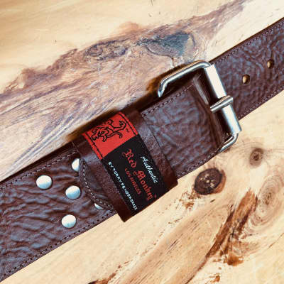 Red Monkey -USA Made- Classic Leather 2" Guitar Strap | Reverb