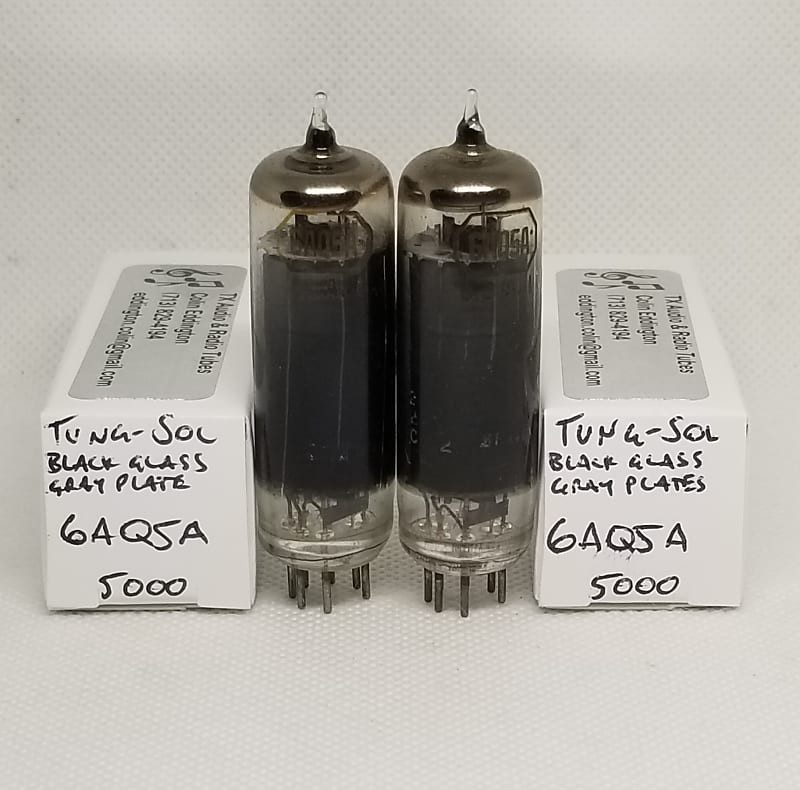 Tung-Sol 6AQ5A Black Glass Perfectly Matched Pair NOS 6AQ5 | Reverb