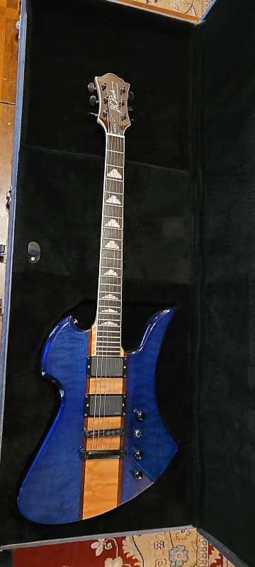 B.C. Rich Mockingbird Neck-Through with Blue Maple Burl Top | Reverb