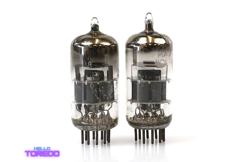 Set of 2 Amperex Bugle Boy 6DJ8 / ECC88 Tubes "D" Getter | Reverb