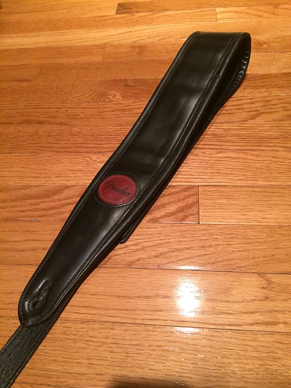 Fender Rare Leather "Sting" Strap 2000's Black | Reverb