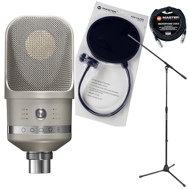 Neumann TLM 107 Condenser Microphone, Nickel w/ Stand, Cable | Reverb