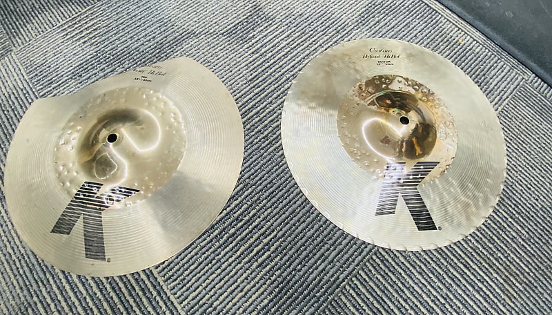 Zildjian K series custom hybrid hi hat set 13&1/4” Broken | Reverb
